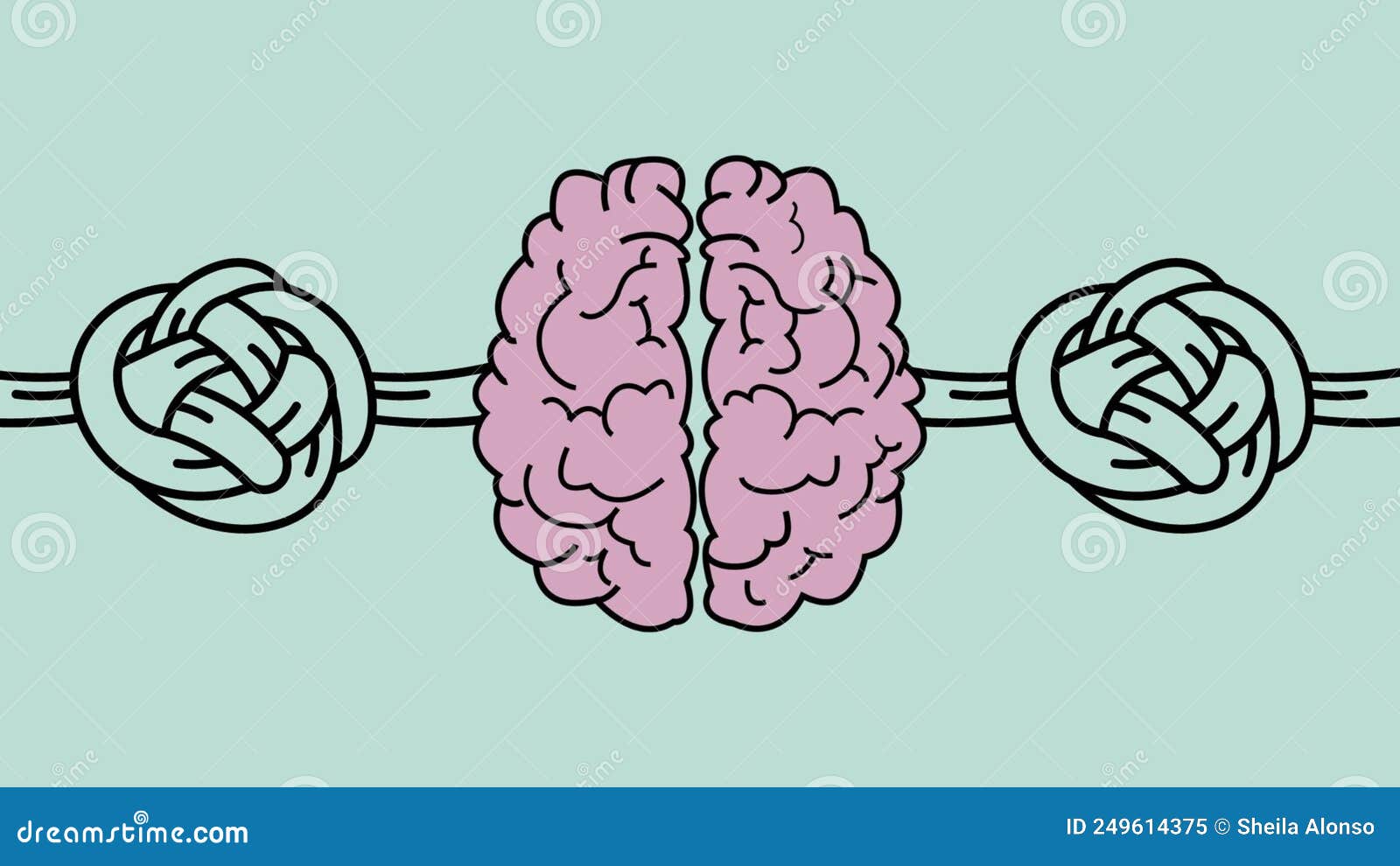 Illustration of a Brain with Two Knots. Mental Health Stock ...