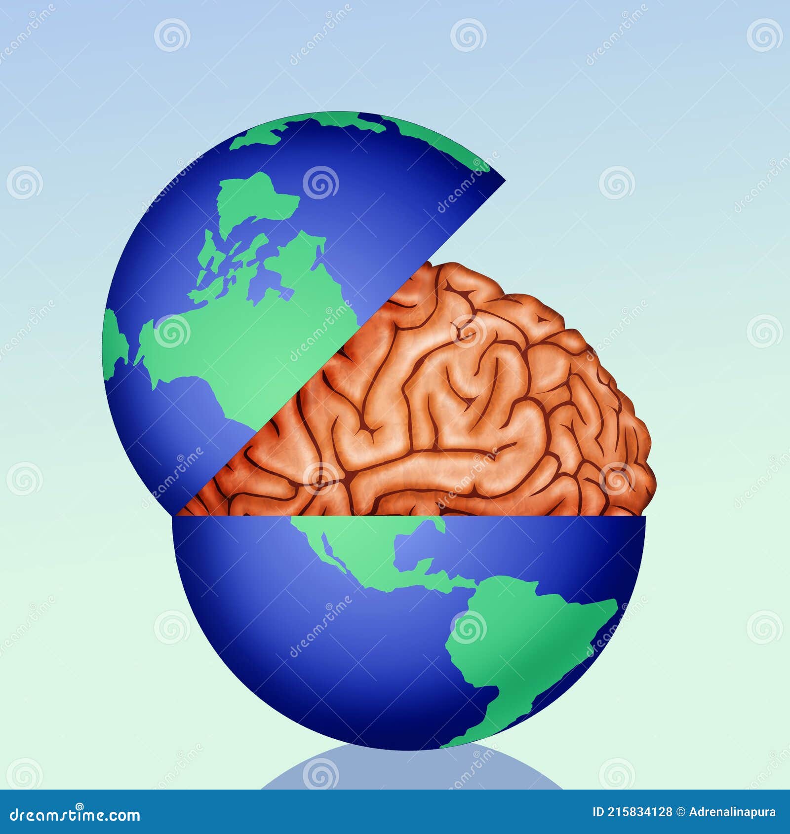 Illustration of the Brain in the World Stock Illustration ...