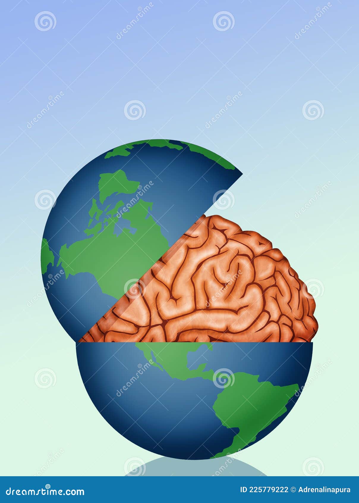 Illustration of the Brain in the World Stock Illustration ...