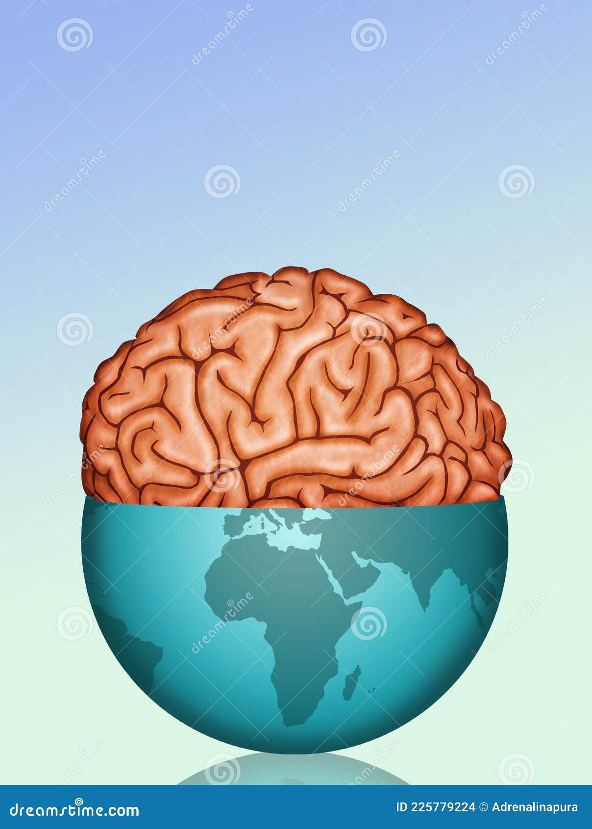 Illustration of the Brain in the World Stock Illustration ...