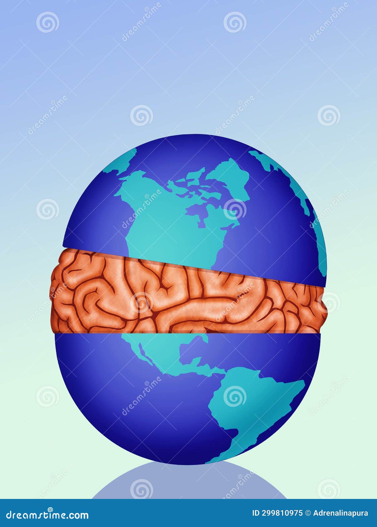 Illustration of the Brain in the World Stock Illustration ...