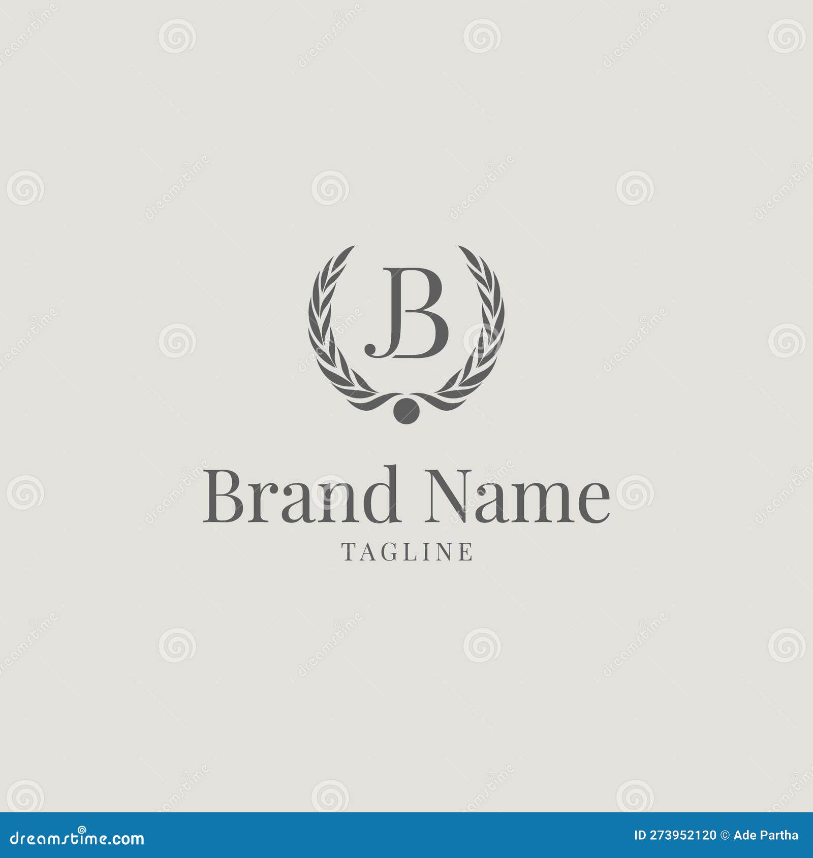 Brand Logo Design with Laurel Wreath Stock Illustration - Illustration ...