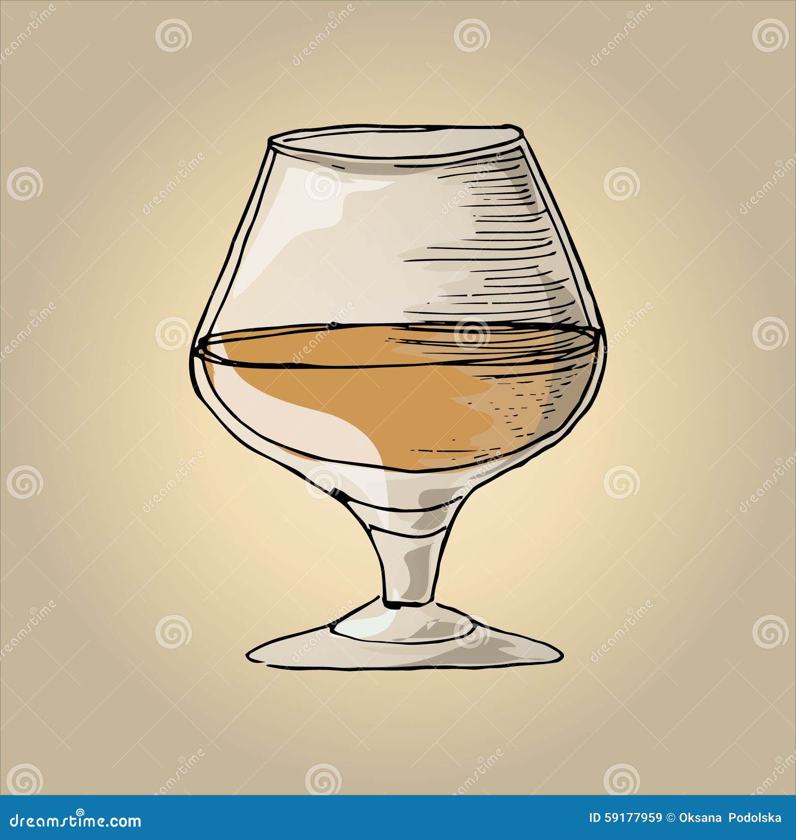 Illustration of Brandy in a Glass. Stock Vector - Illustration of drink ...