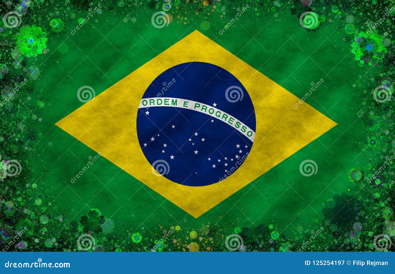Illustration of a Brazilian Flag Stock Illustration - Illustration of ...