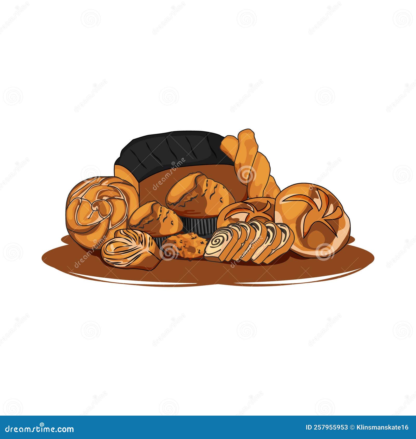 Illustration Bread and Pastry Design Vector Background Stock Vector ...