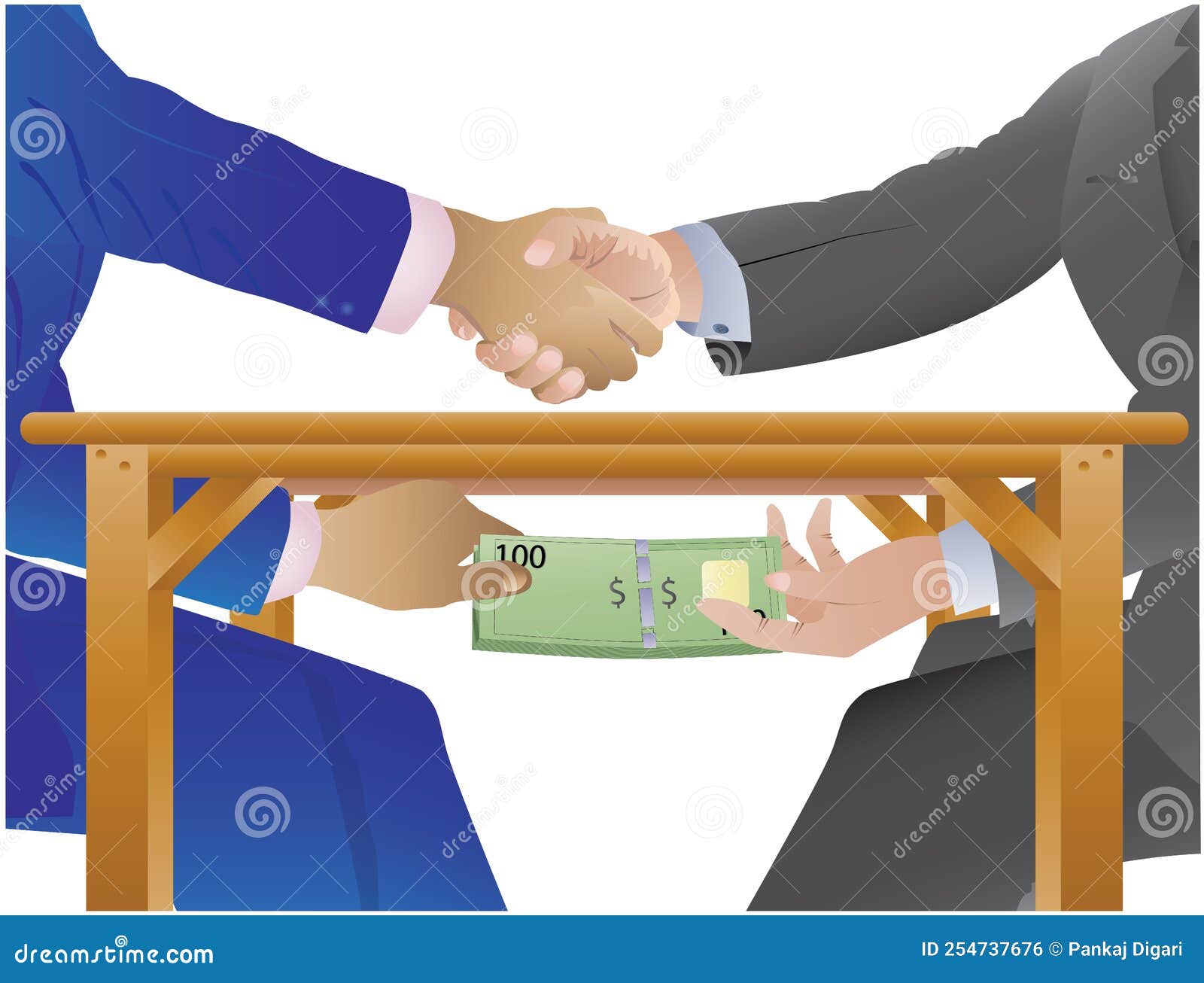 Illustration of Bribery stock illustration. Illustration of agreement ...