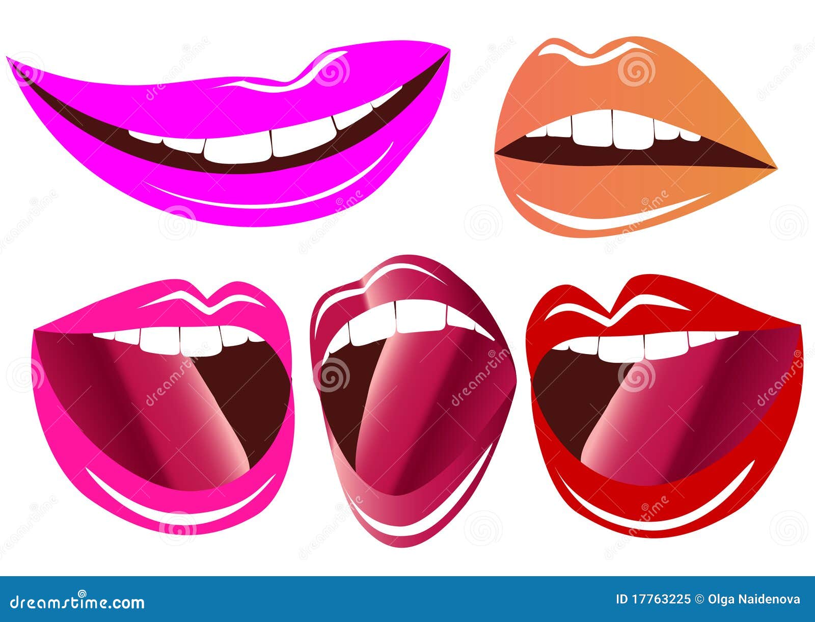 Illustration Bright Smiling Lips Stock Vector - Illustration of clip ...