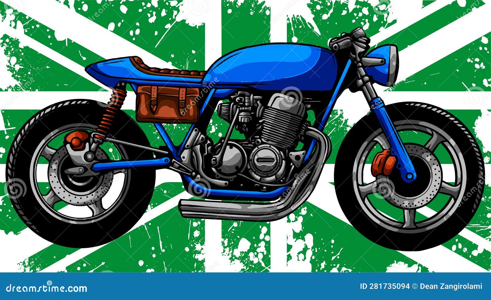 Vector Illustration of British Flag with Motorcycle Stock Vector ...