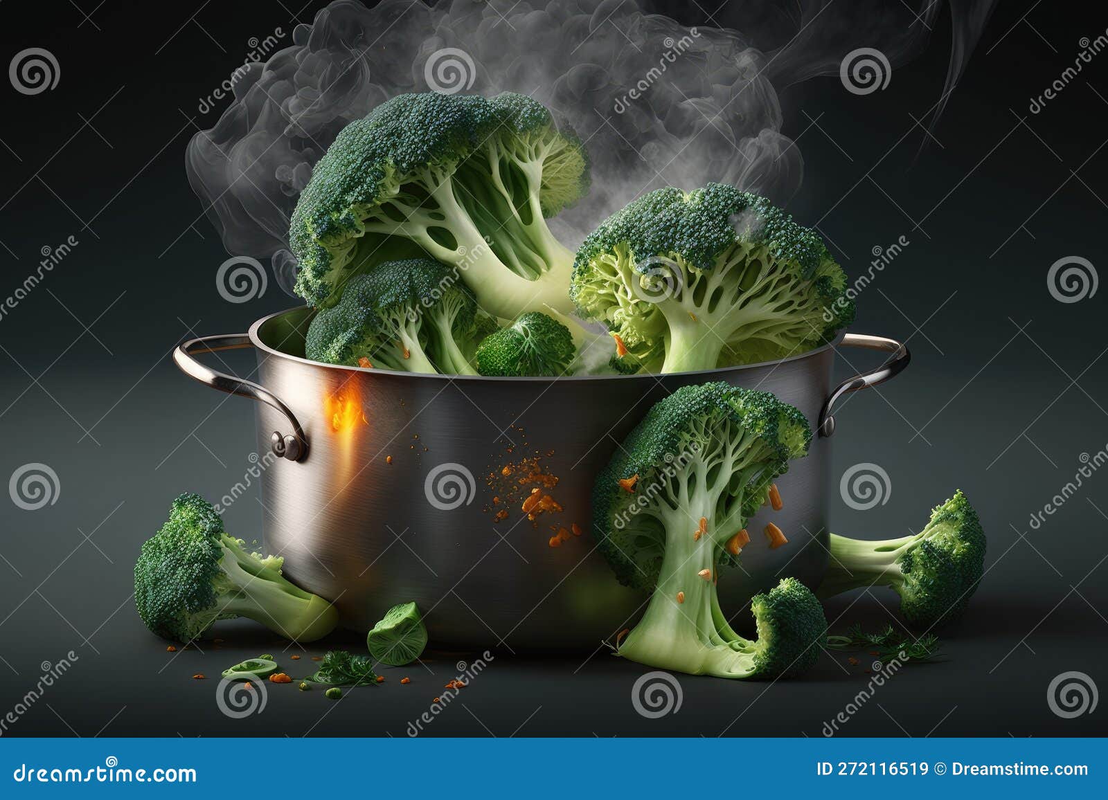 The Old Method Of Boiling Broccoli Stock Illustration | CartoonDealer ...
