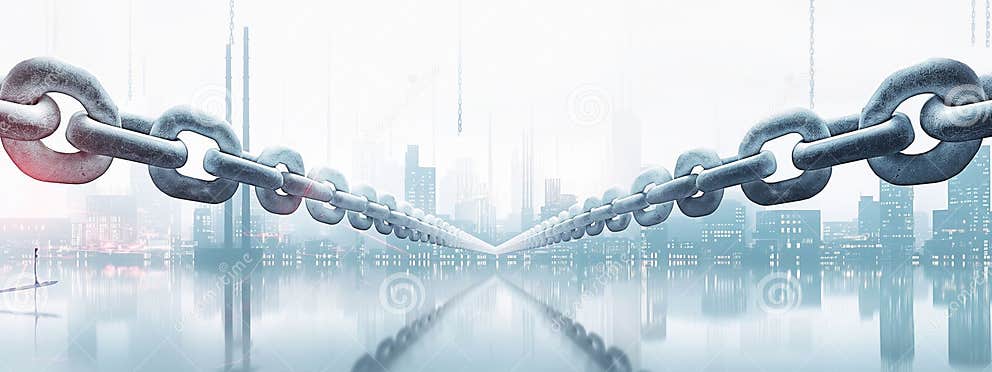 Illustration of Broken Chains Representing Failures in Global Supply ...
