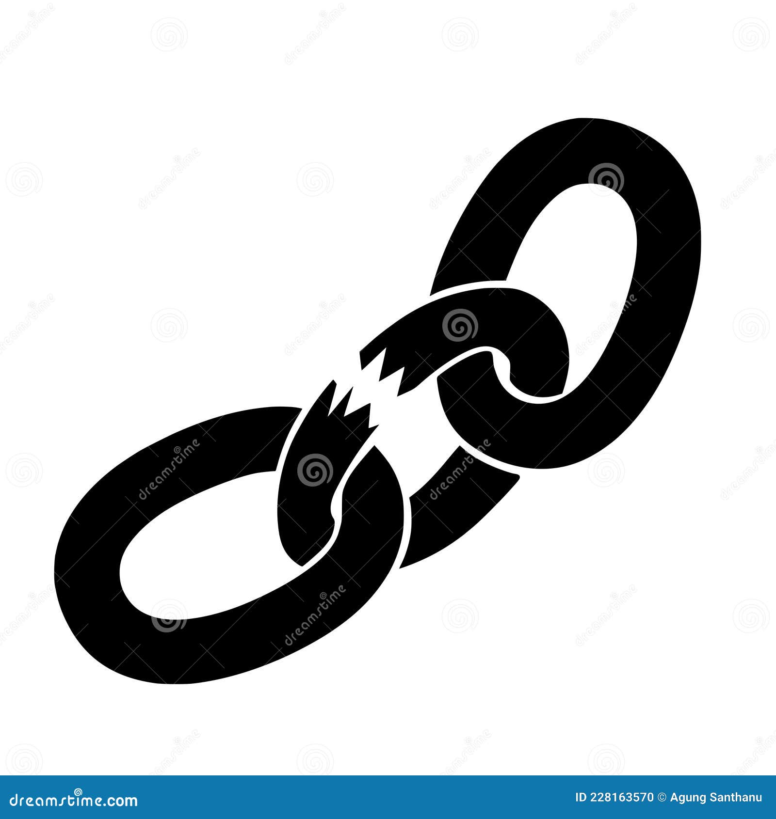 Illustration of Broken Chains on White Background Stock Vector ...