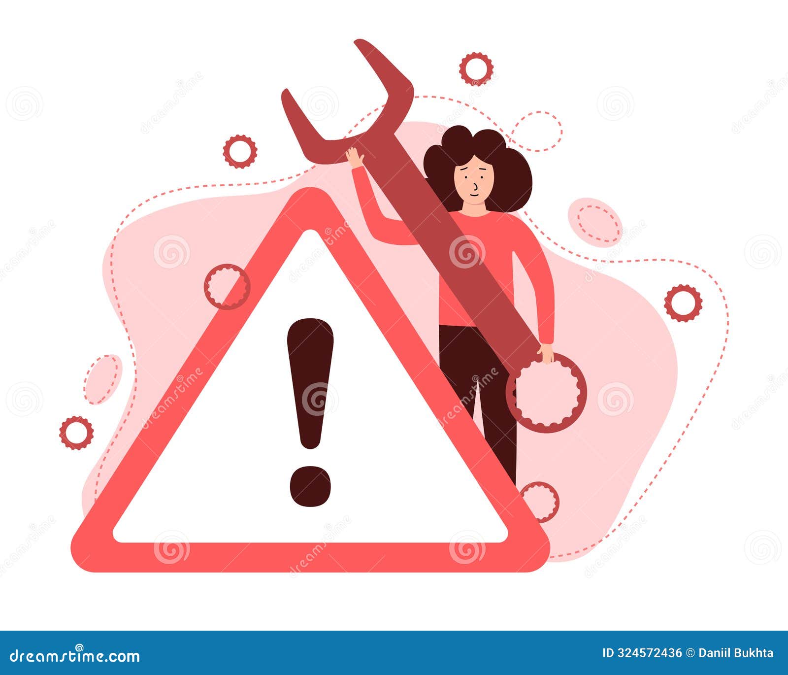 Illustration of a Broken Laptop. Error Warning Sign on the Screen Stock ...