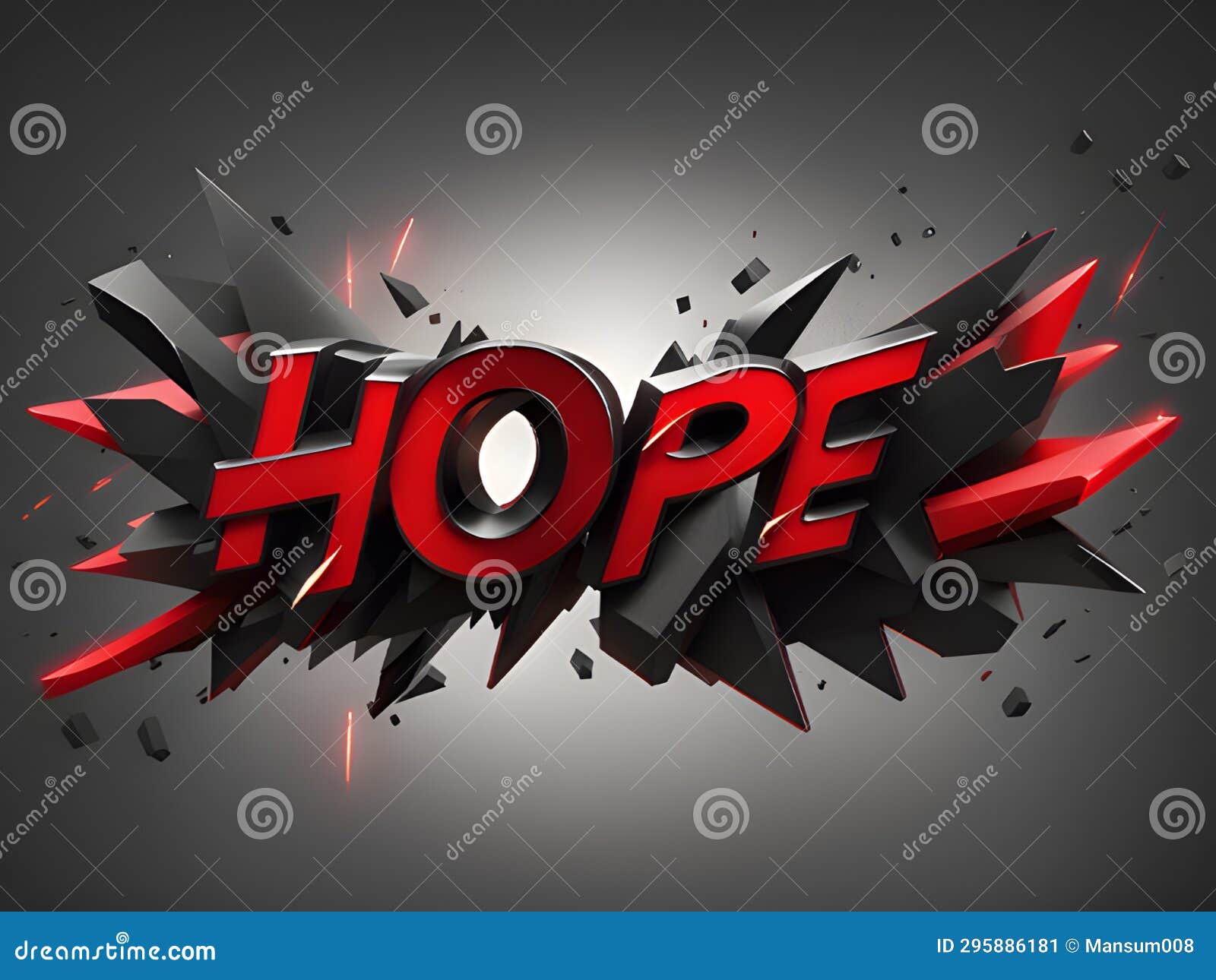 Illustration of a Broken Red and Black of Text Hope Stock Illustration ...