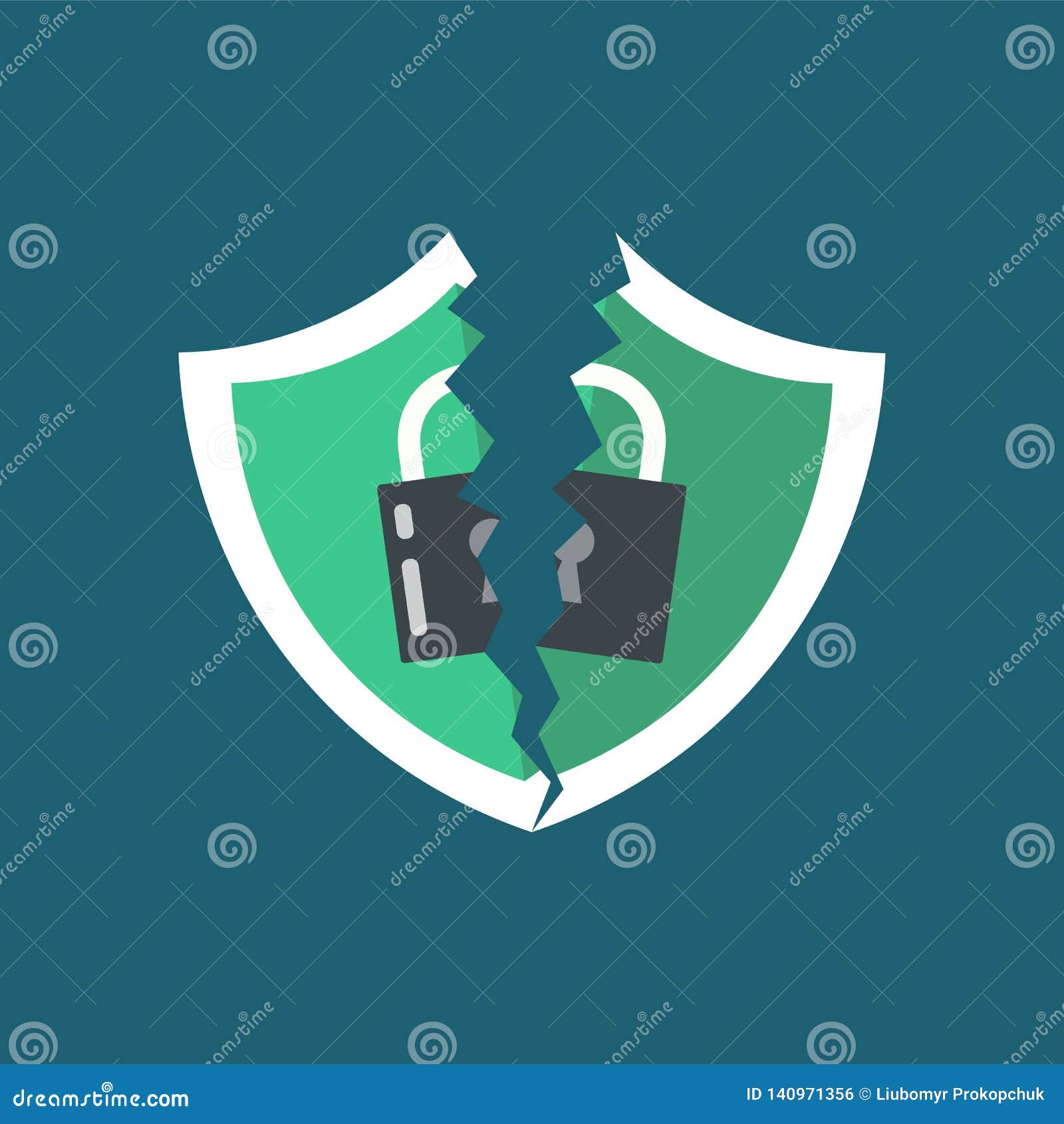 Illustration of a Broken Shield Stock Vector - Illustration of damaged ...