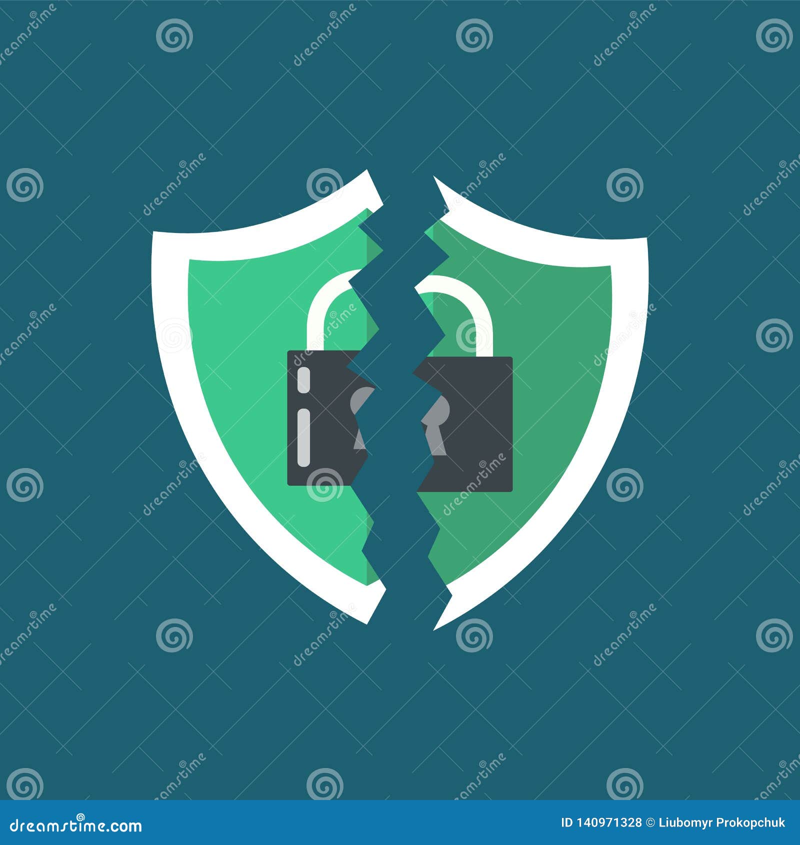 Illustration of a Broken Shield Stock Vector - Illustration of long ...
