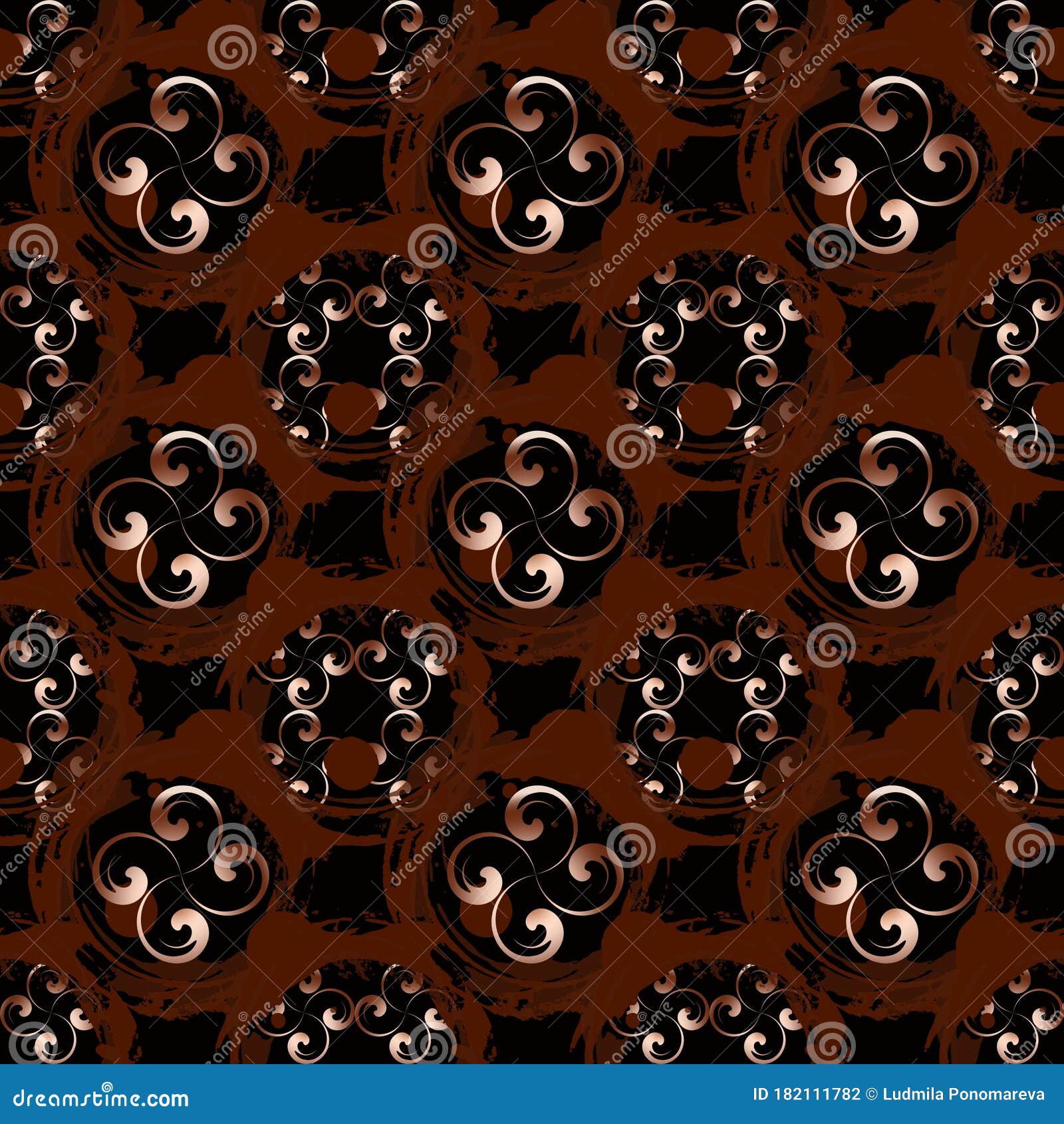 Illustration of Brown Elements of Different Shapes. Abstraction. Stock ...