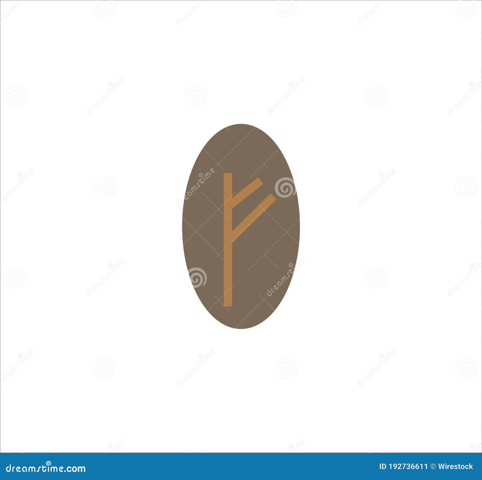 Illustration of a Brown Fehu Symbol Isolated on a White Background ...