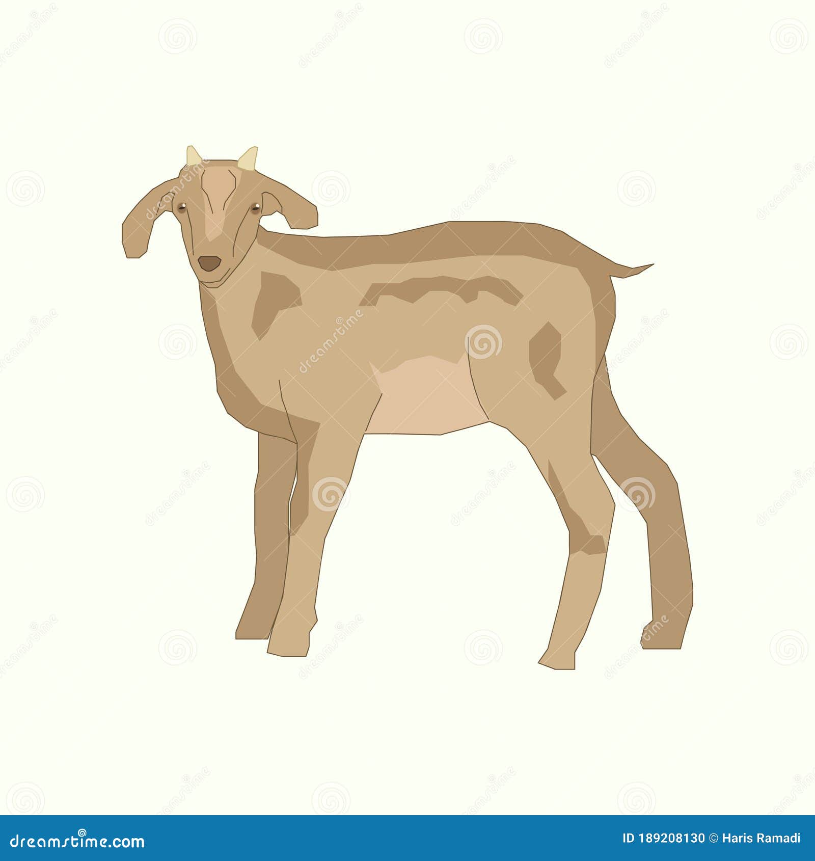 Brown Goat Standing In Dub Dancing Pose, Cute Cartoon Animal Doing ...