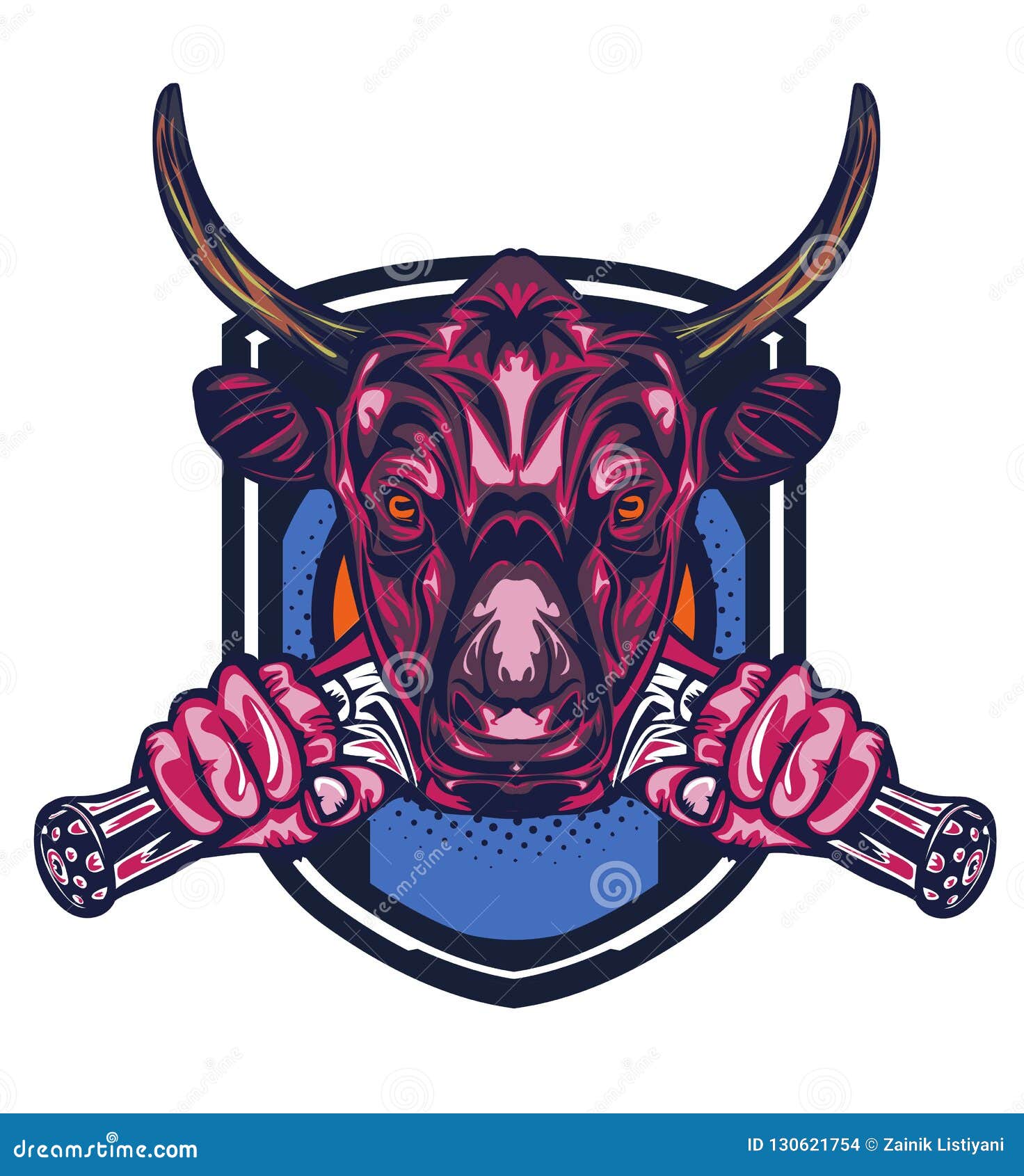 Illustration of Buffalo Badge Stock Illustration - Illustration of bull ...