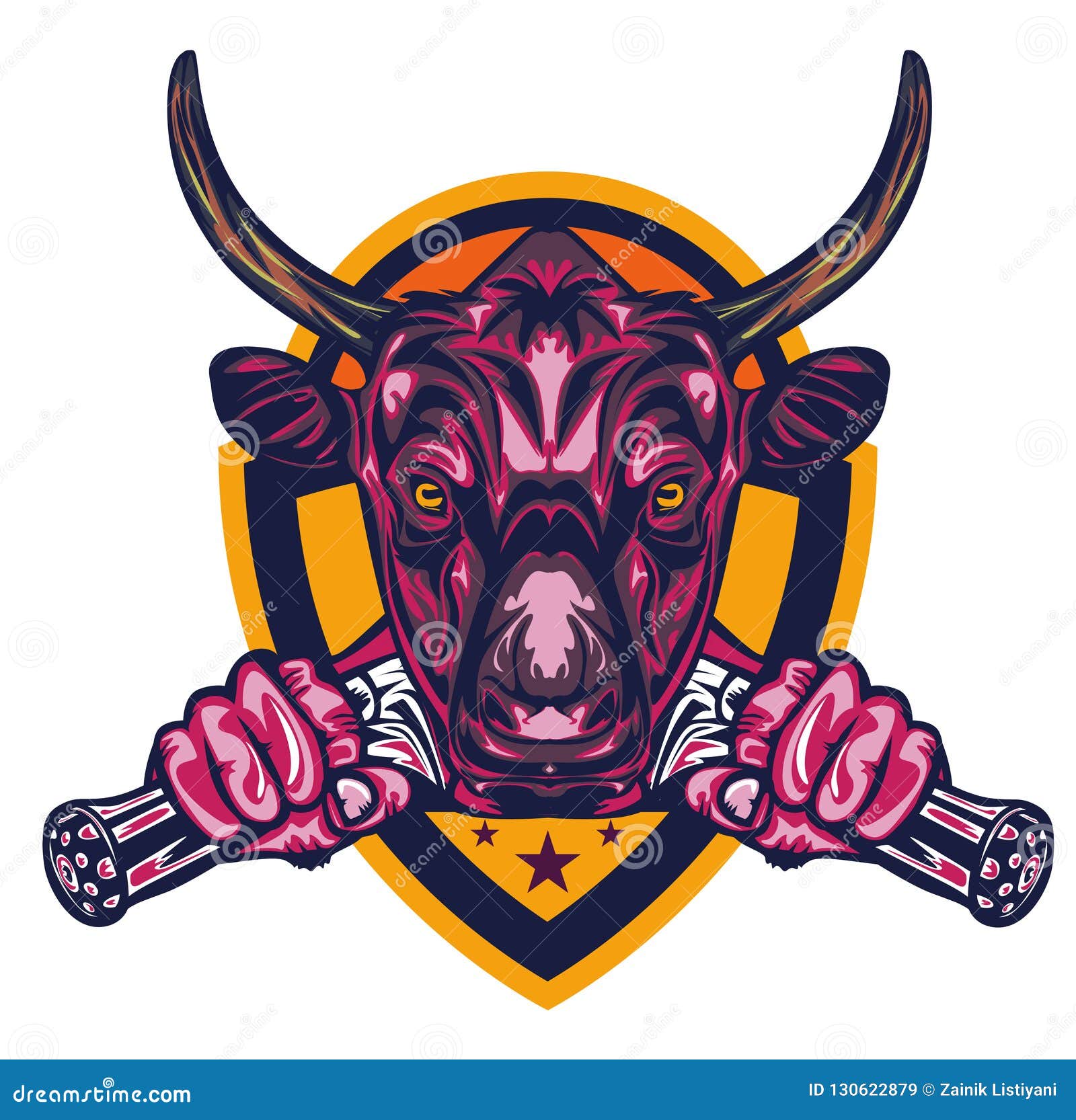 Illustration of Buffalo Badge Stock Vector - Illustration of head ...
