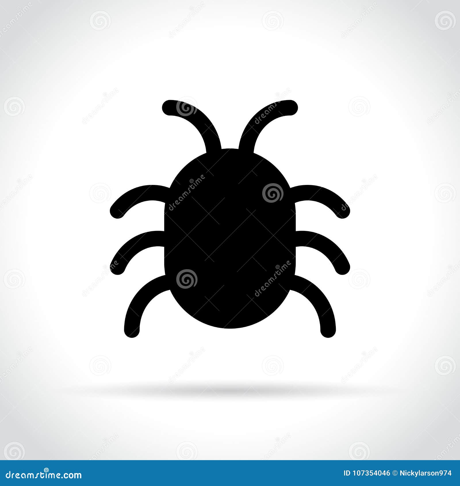 Bug Icon on White Background Stock Vector - Illustration of sign, basic ...