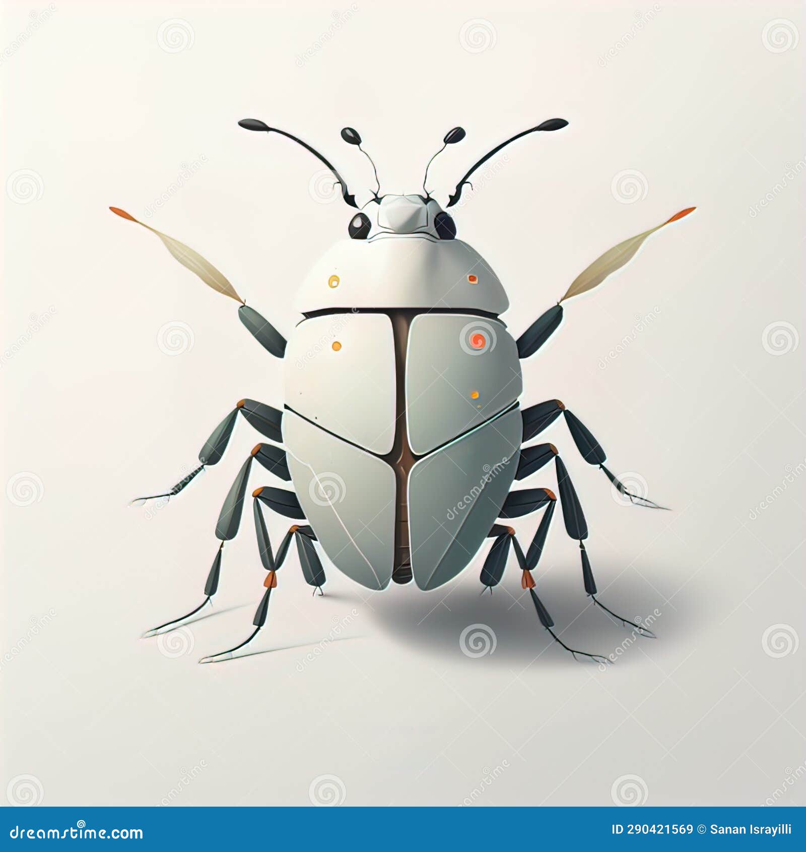 Illustration of a Bug on a White Background with Soft Shadow. Ai ...