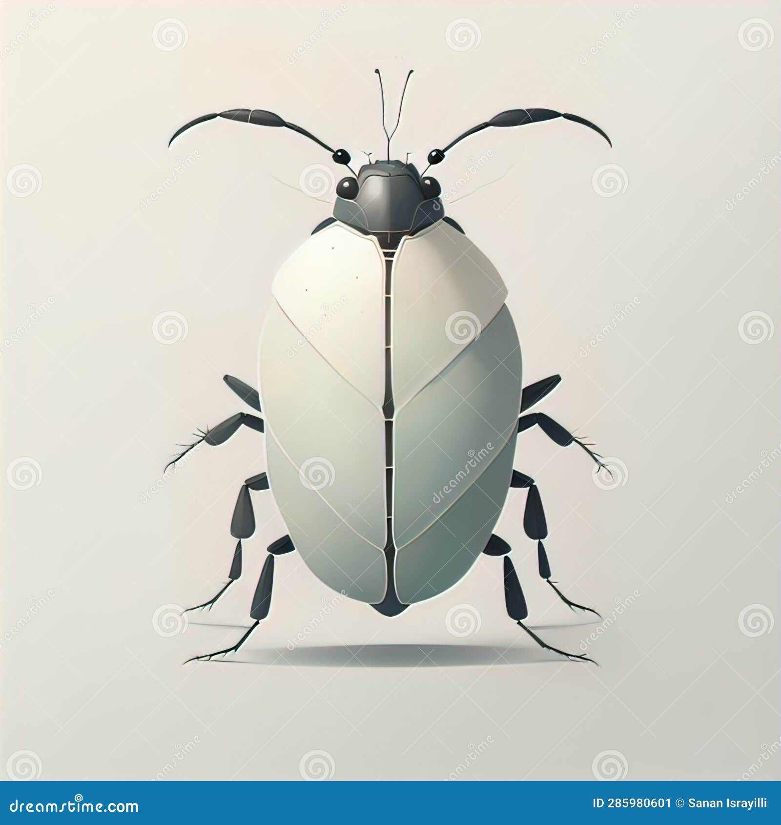 Illustration of a Bug on a White Background with Soft Shadow. Ai ...