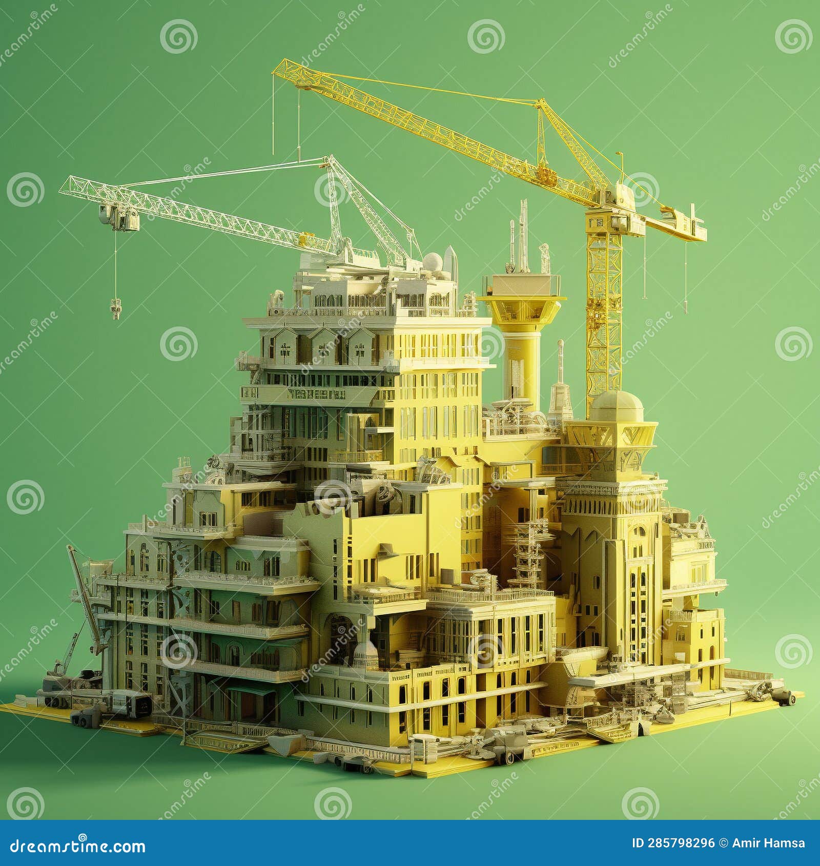 Illustration of Building Construction Stock Illustration - Illustration ...