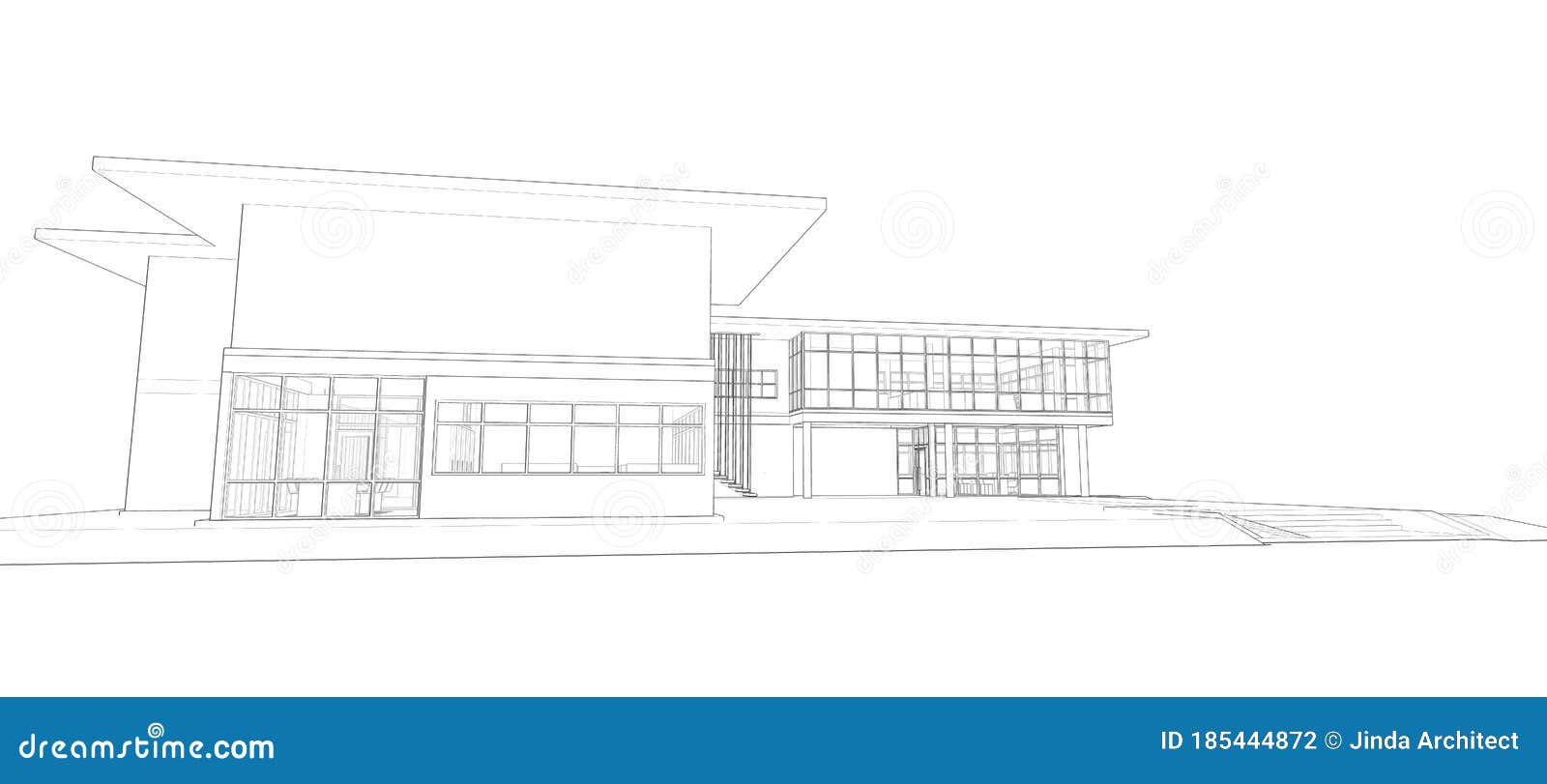 Illustration of Building Design in Wireframe Stock Illustration ...