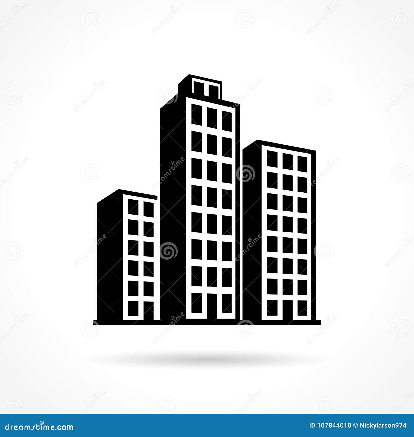 Building Icon on White Background Stock Vector - Illustration of sign ...