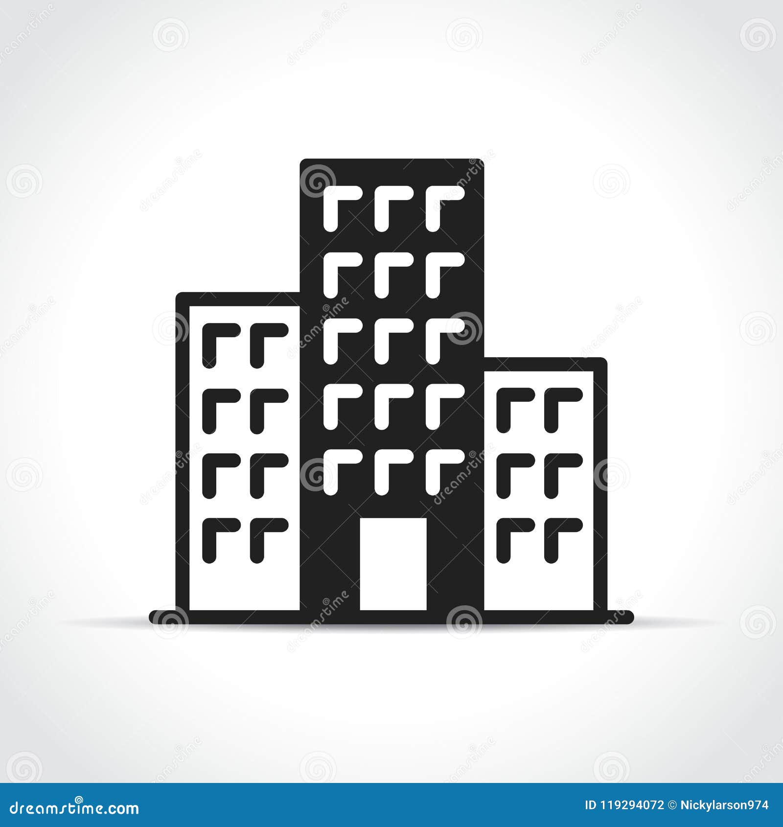 Building Icon on White Background Stock Vector - Illustration of office ...
