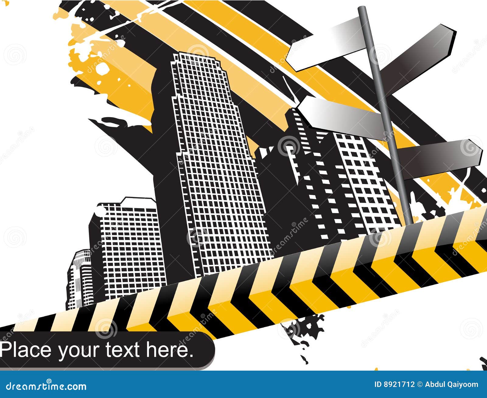 Illustration Building with Road Symbol Stock Illustration ...