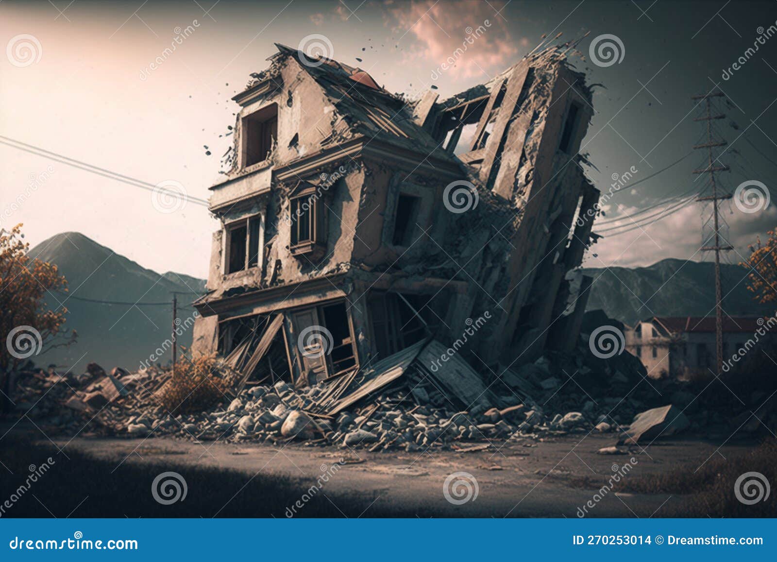 An Illustration of Building Structure Was Damaged after the Major ...