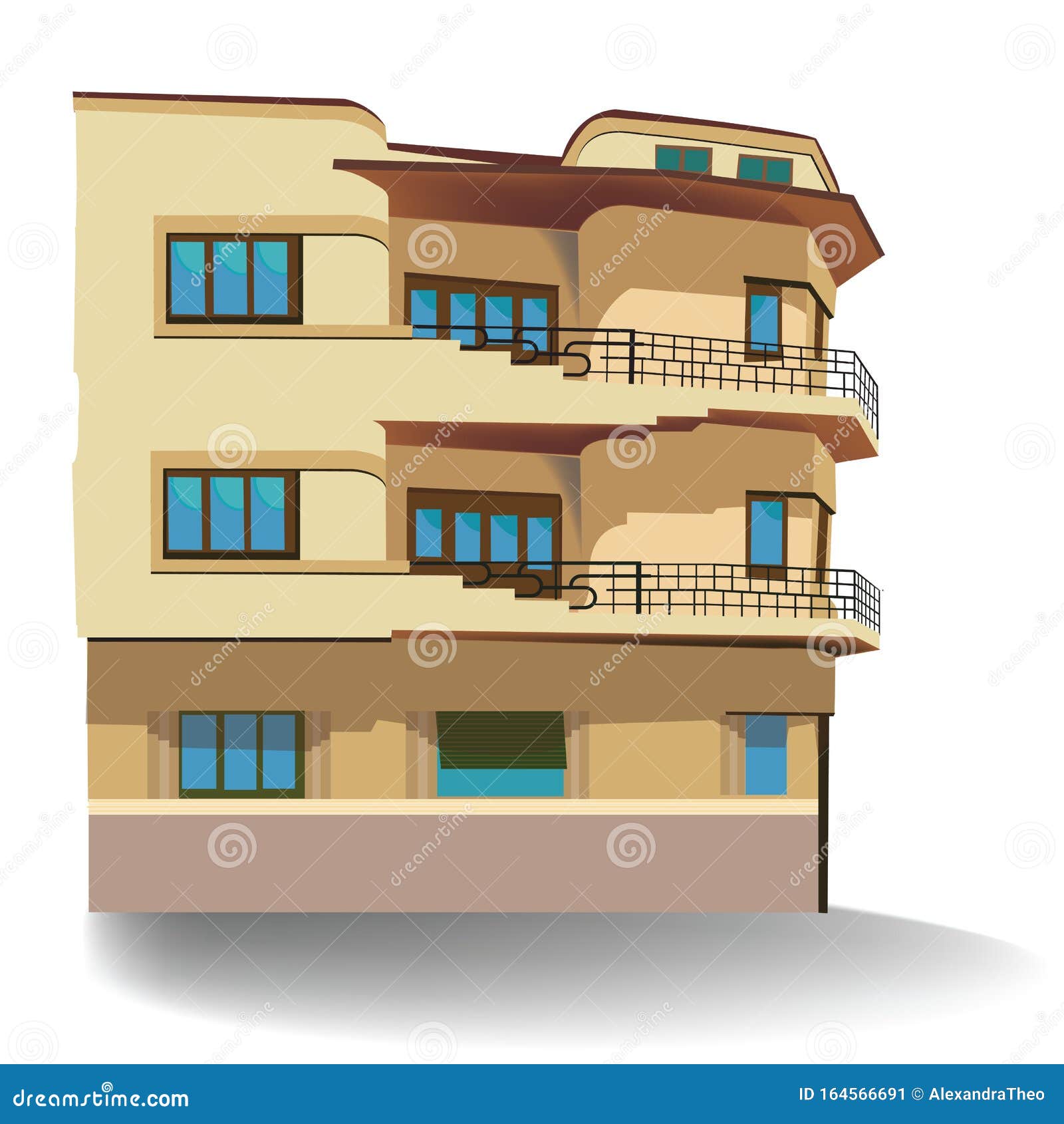 Illustration of Building with Two Floors Stock Vector - Illustration of ...