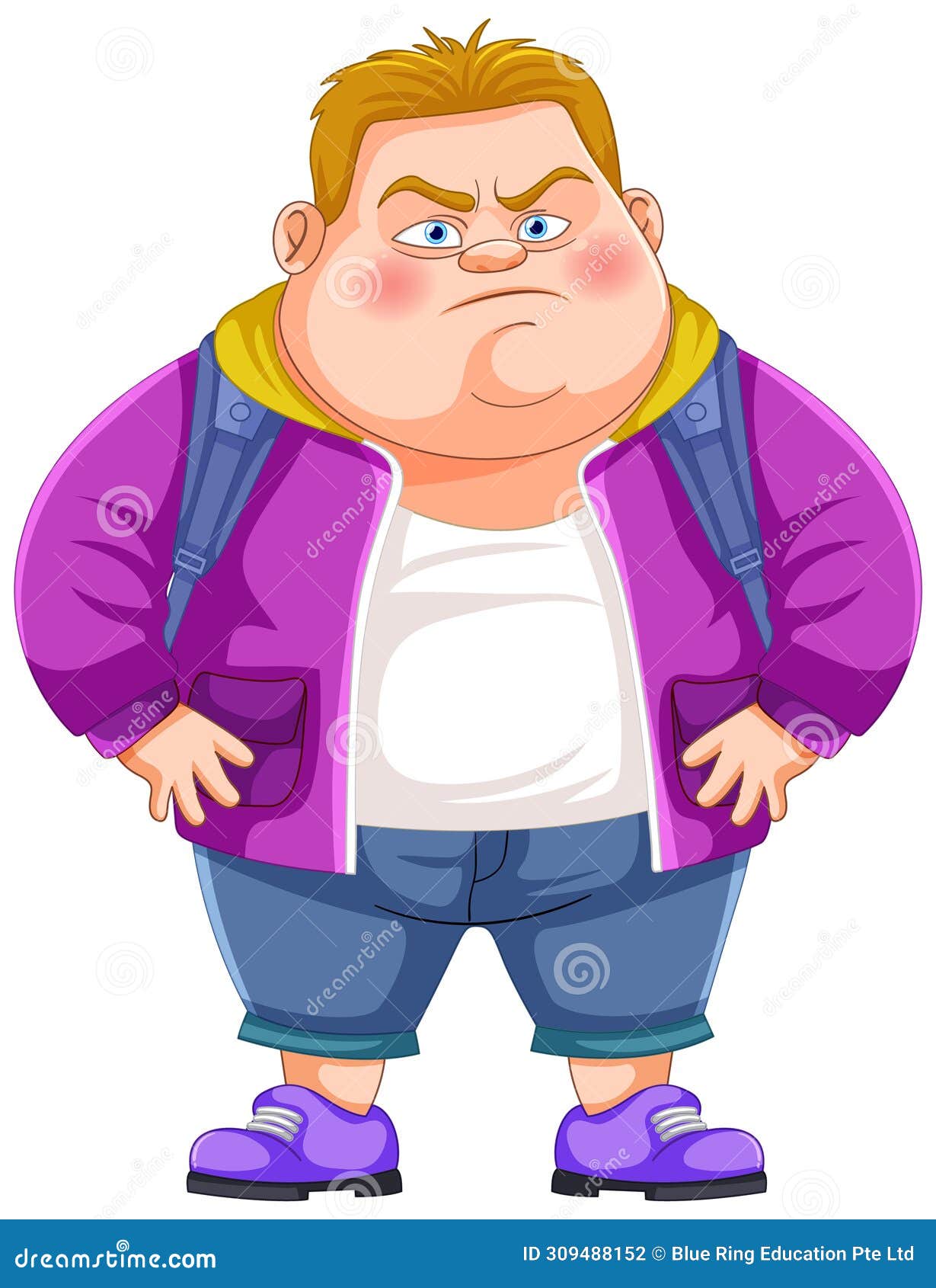 A Bulky Character Standing with Hands on Hips Stock Vector ...