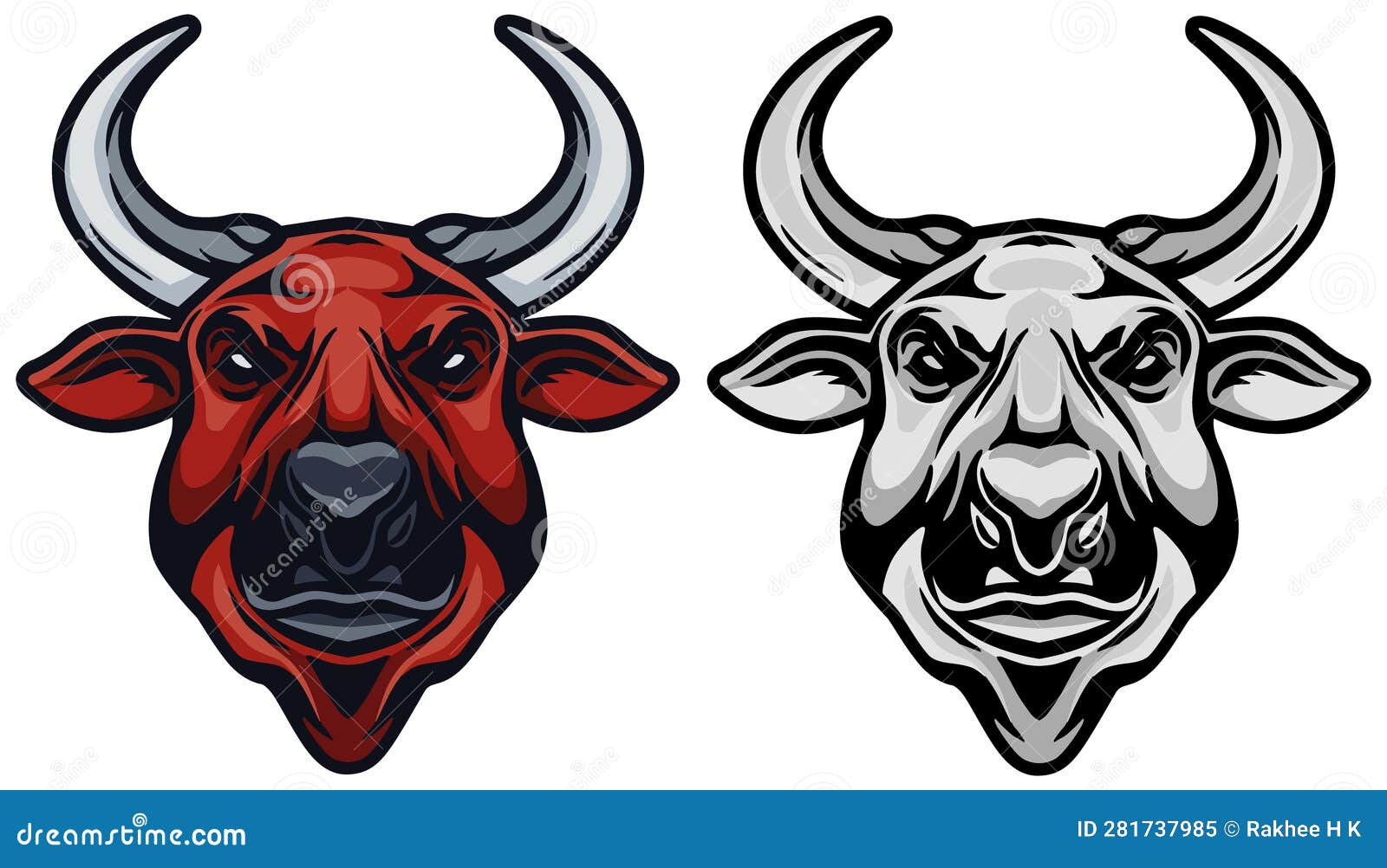Bull Face Illustration. Wild. Face. Vector Stock Illustration ...