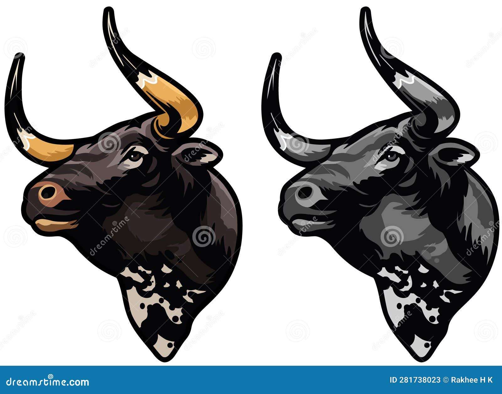 Bull Face Illustration. Wild. Face. Vector Stock Vector - Illustration ...