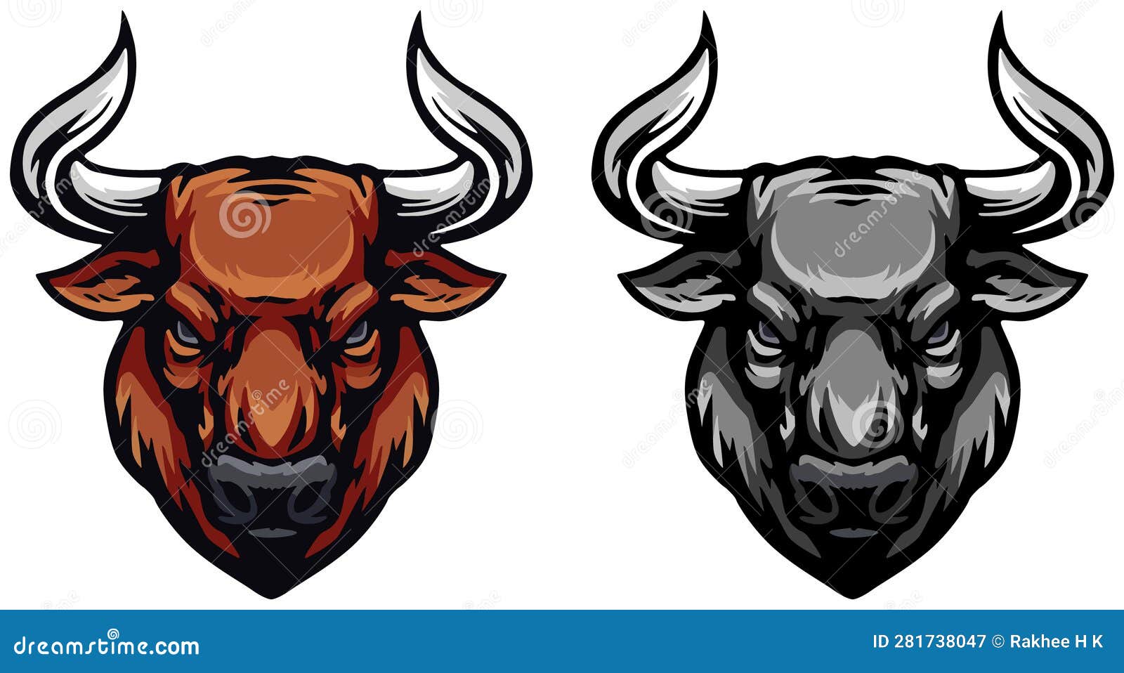 Bull Face Illustration. Wild. Face. Vector Stock Vector - Illustration ...
