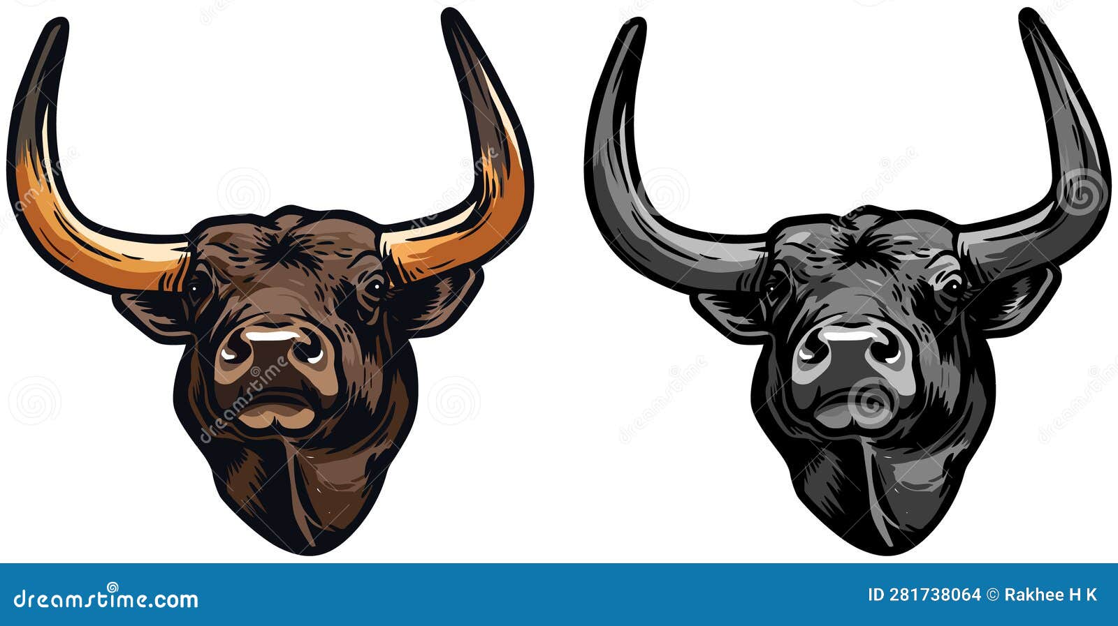 Bull Face Illustration. Wild. Face. Vector Stock Vector - Illustration ...
