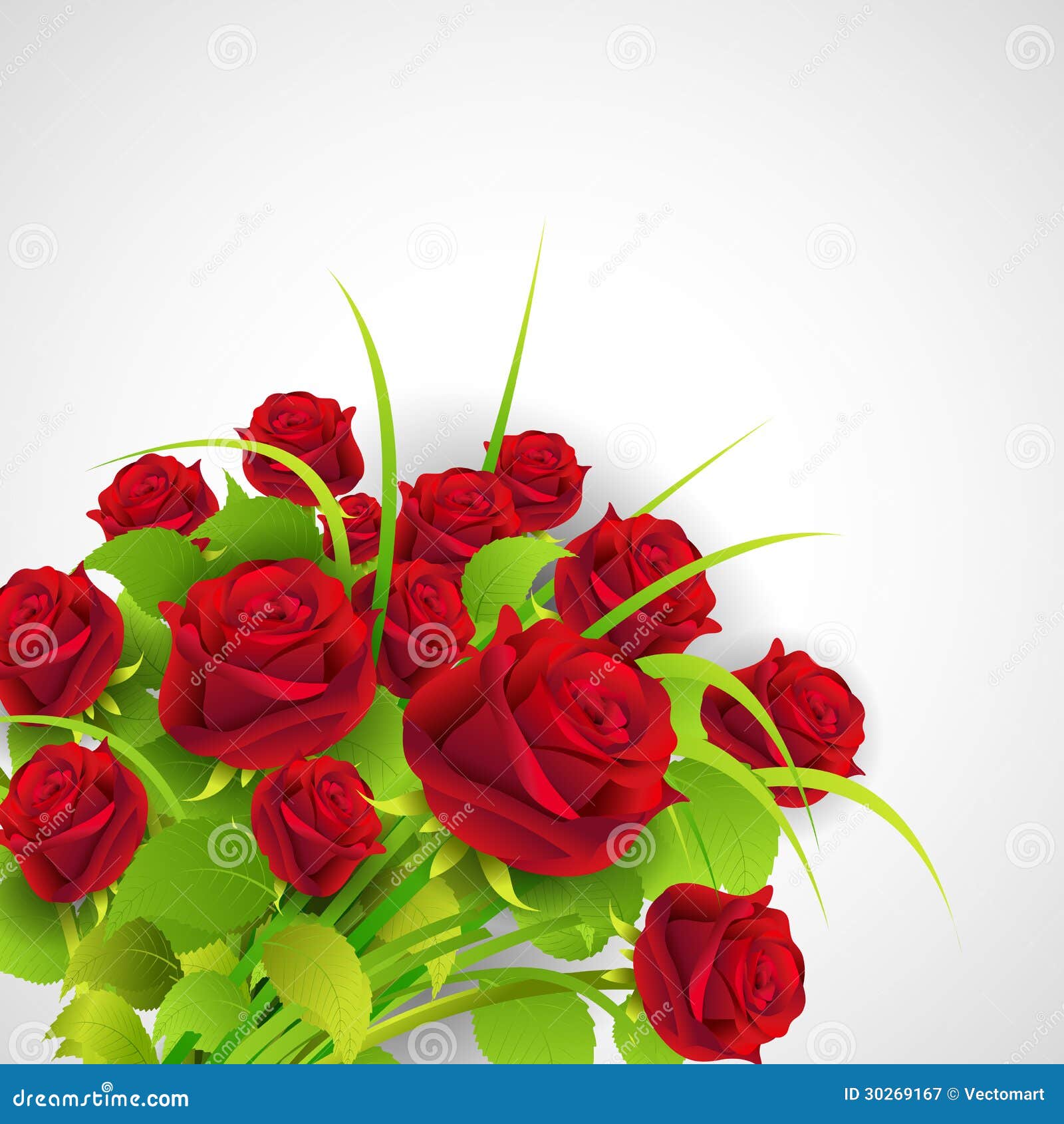 Bunch of Roses stock vector. Illustration of leaf, nature - 30269167