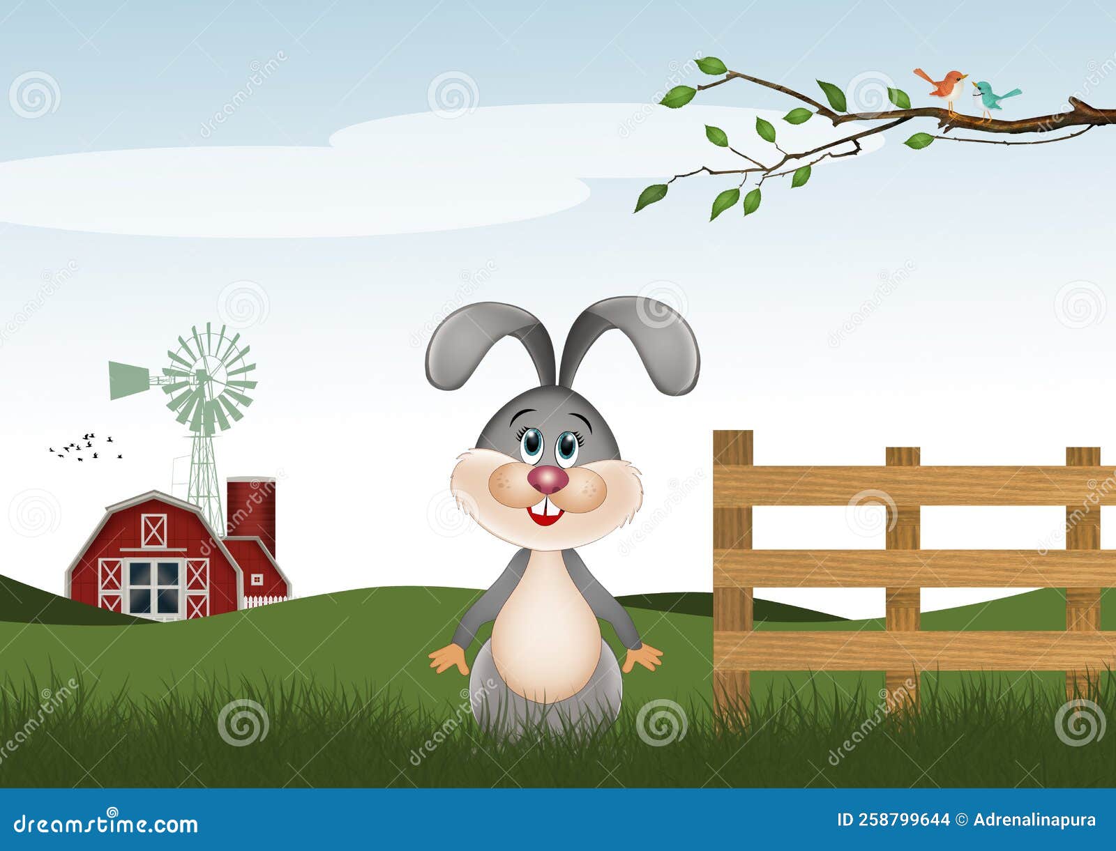 Illustration of Bunny in the Farm Stock Illustration - Illustration of ...