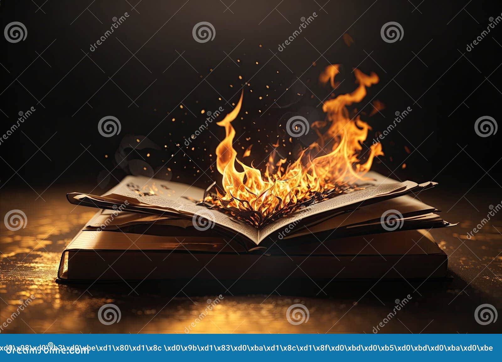 Illustration of a Burning Book. Ai Generative Stock Illustration ...