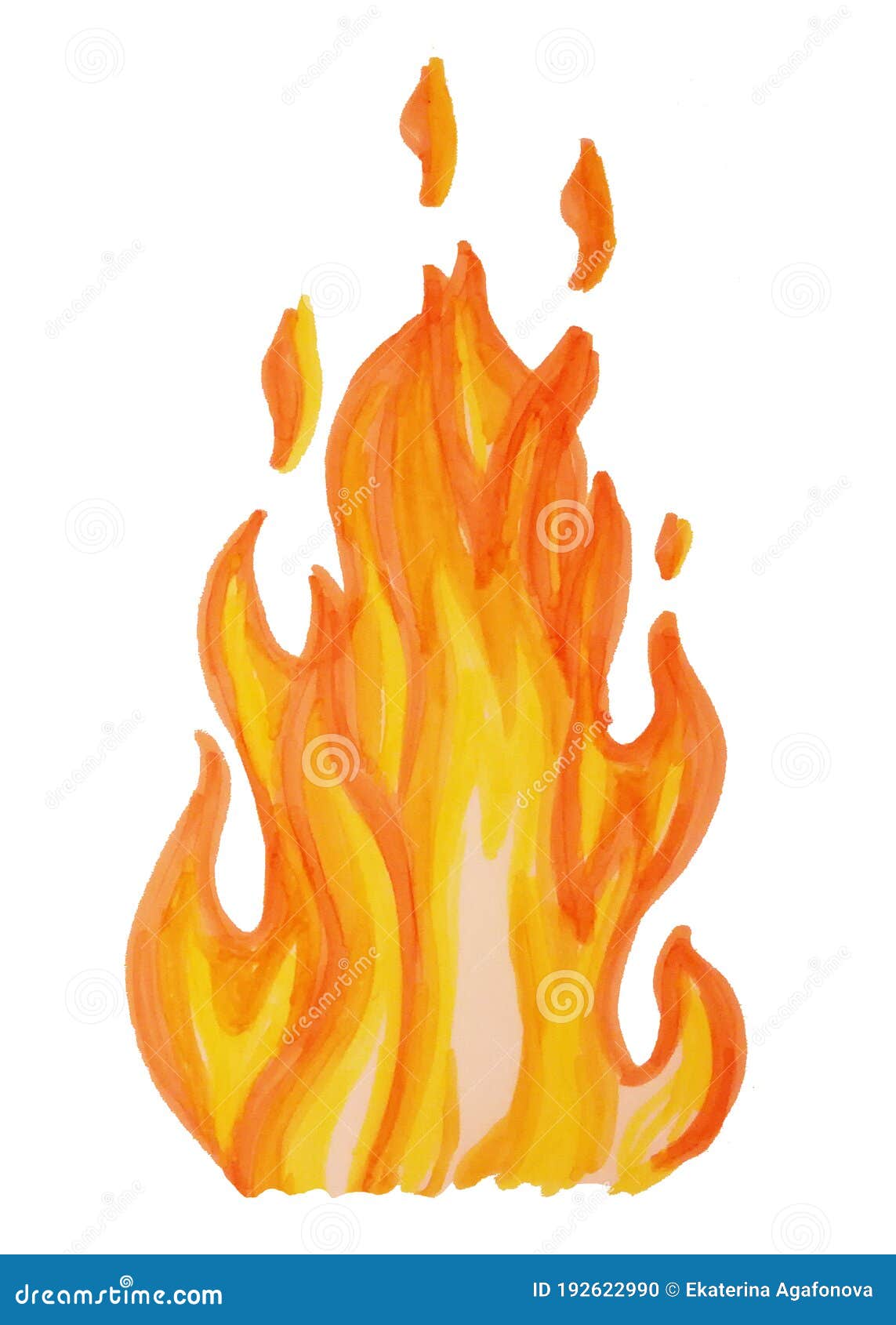 Illustration of a Burning Flame on a White Background 3 Stock ...