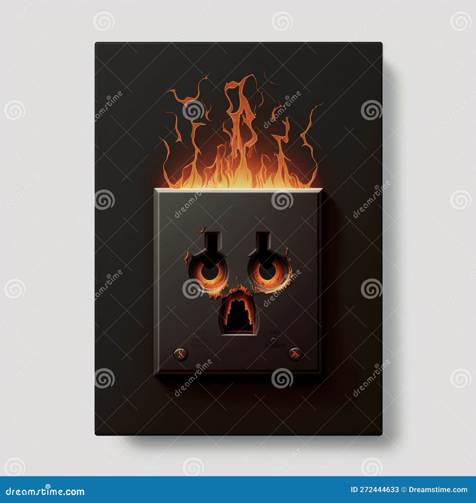 Illustration of a Burning Power Socket Ai, Generative Stock ...