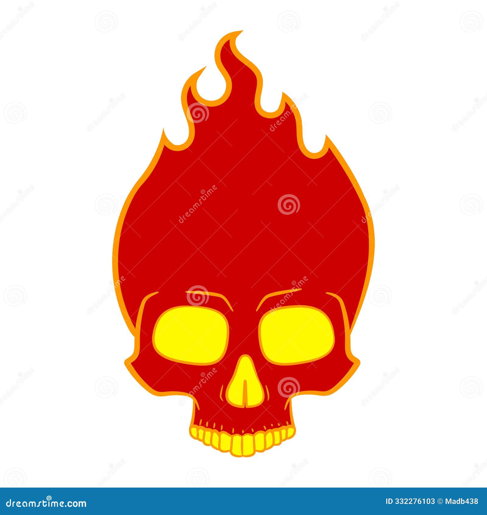 Illustration of a Burning Skull. Vector. Stock Vector - Illustration of ...