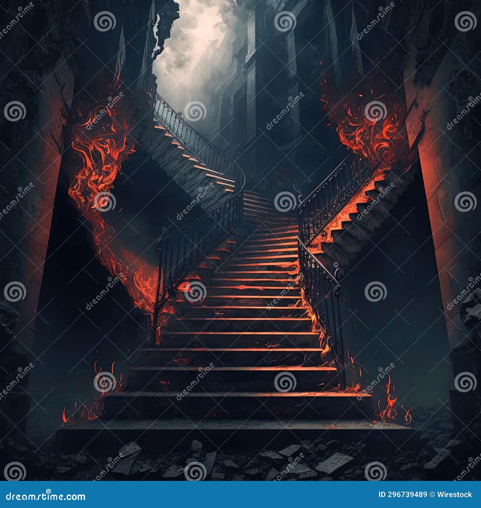 Illustration of Burning Stairs To the Hell Stock Illustration ...