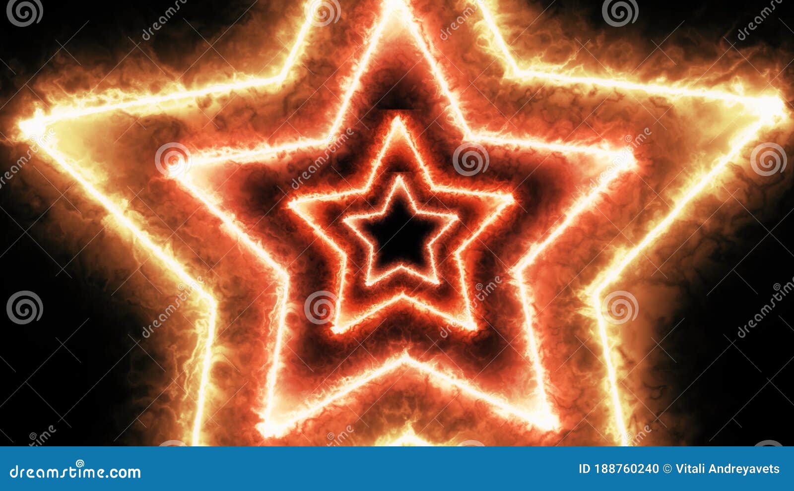 Illustration of a Burning Star on a Black Background. Stock Photo ...