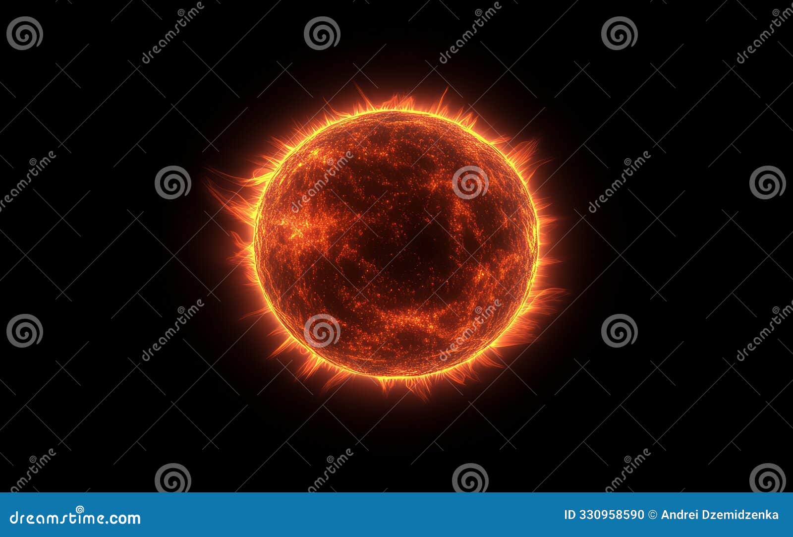 An Illustration of a Burning Star in Deep Space. the Sun Render in 5K ...