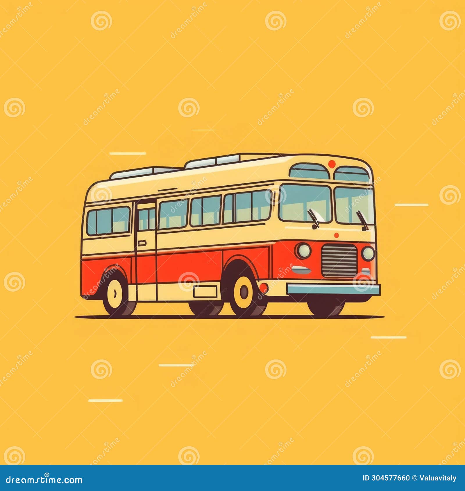 Illustration of a Bus. Simple Vector Art with the Side View of a Bus ...