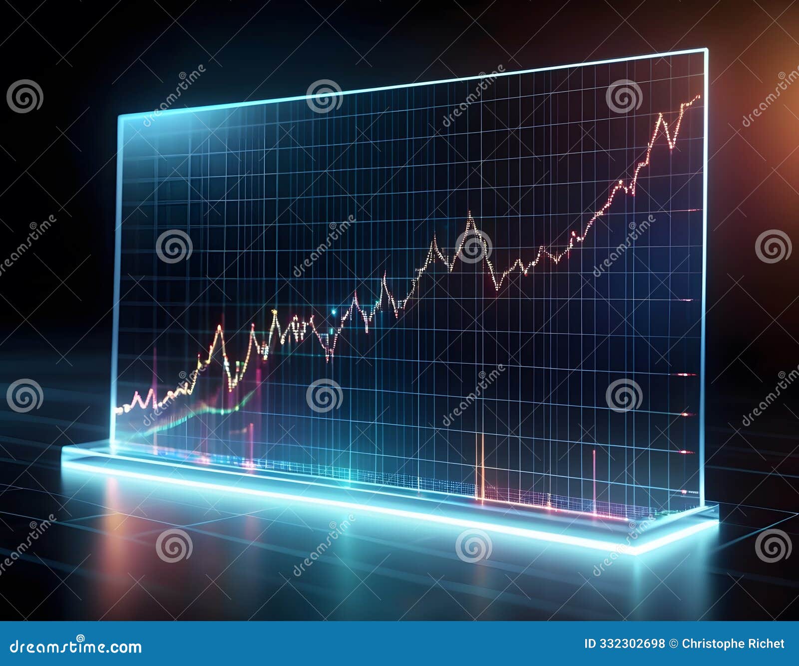Digital Graphic Projected Onto a Transparent Screen. Stock Illustration ...